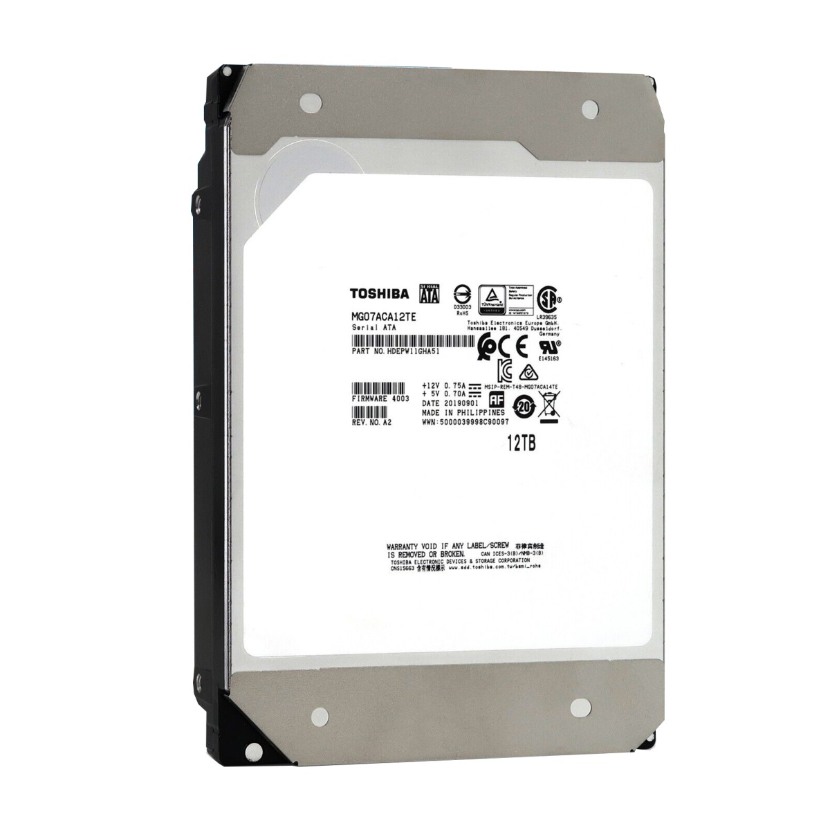 MG07ACA12TE - Toshiba MG07ACA12TE 12TB SATA 6Gb/s 7200RPM (512e) 3.5 ...